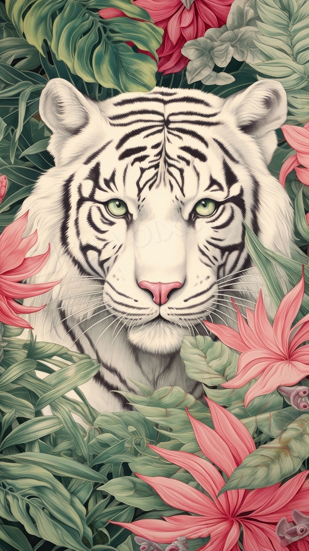 Wallpaper white tiger wildlife graphics | Free Photo Illustration ...