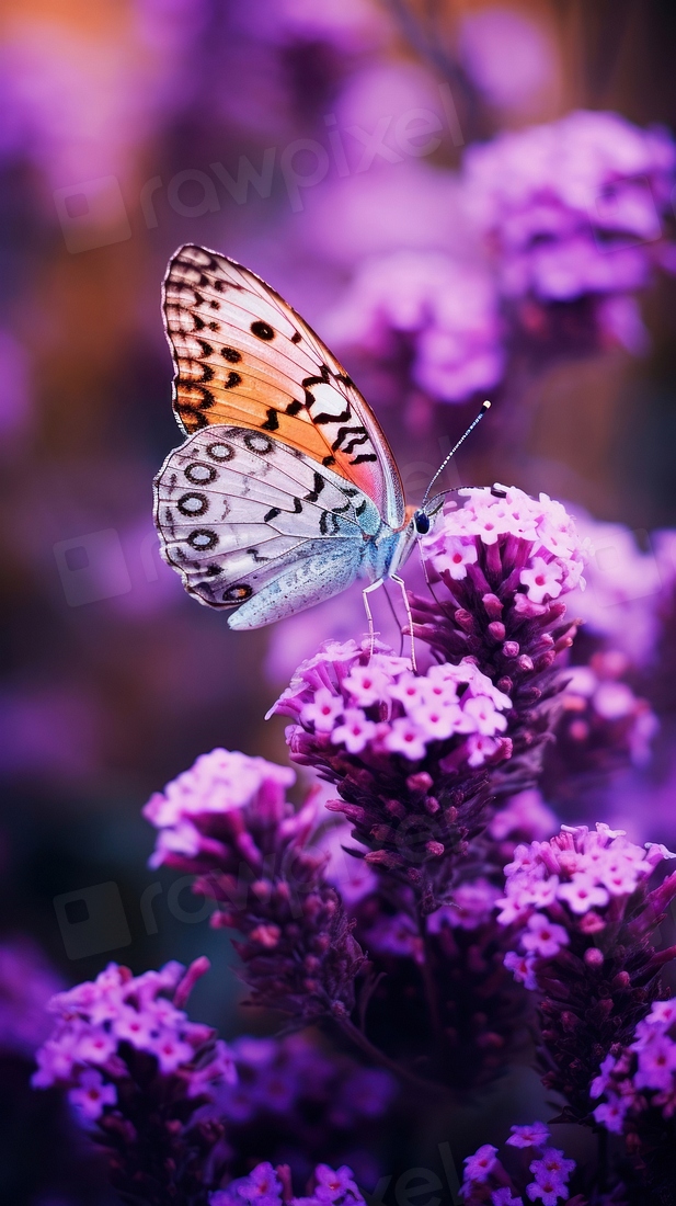 purple butterfly flying purple lavender | Free Photo - rawpixel