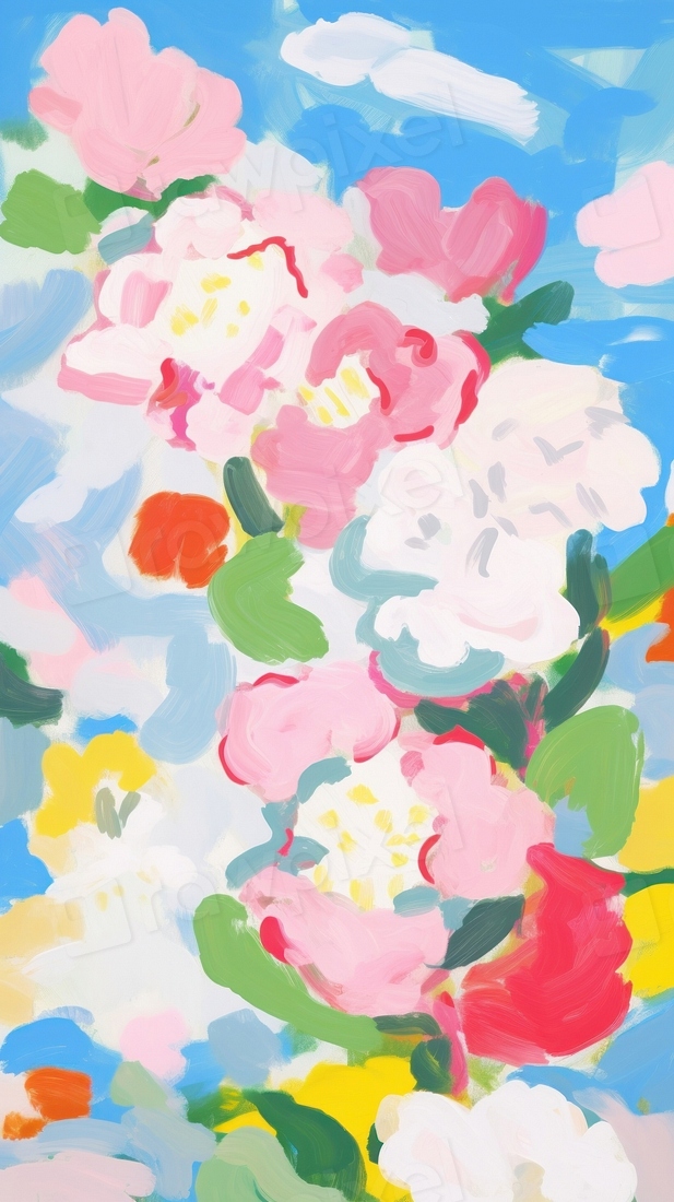 Flower background painting art blossom. | Free Photo Illustration ...