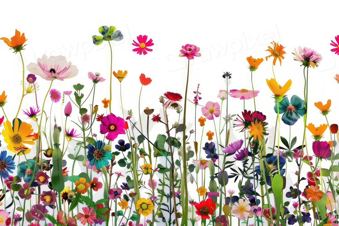Colorful vibrant wildflower field | Free Photo Illustration - rawpixel