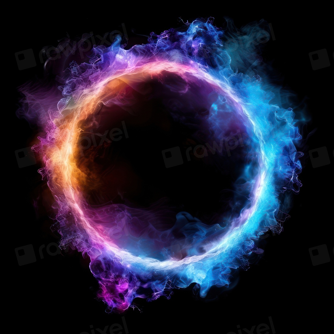 Vibrant circular flame smoke illustration | Premium Photo Illustration ...