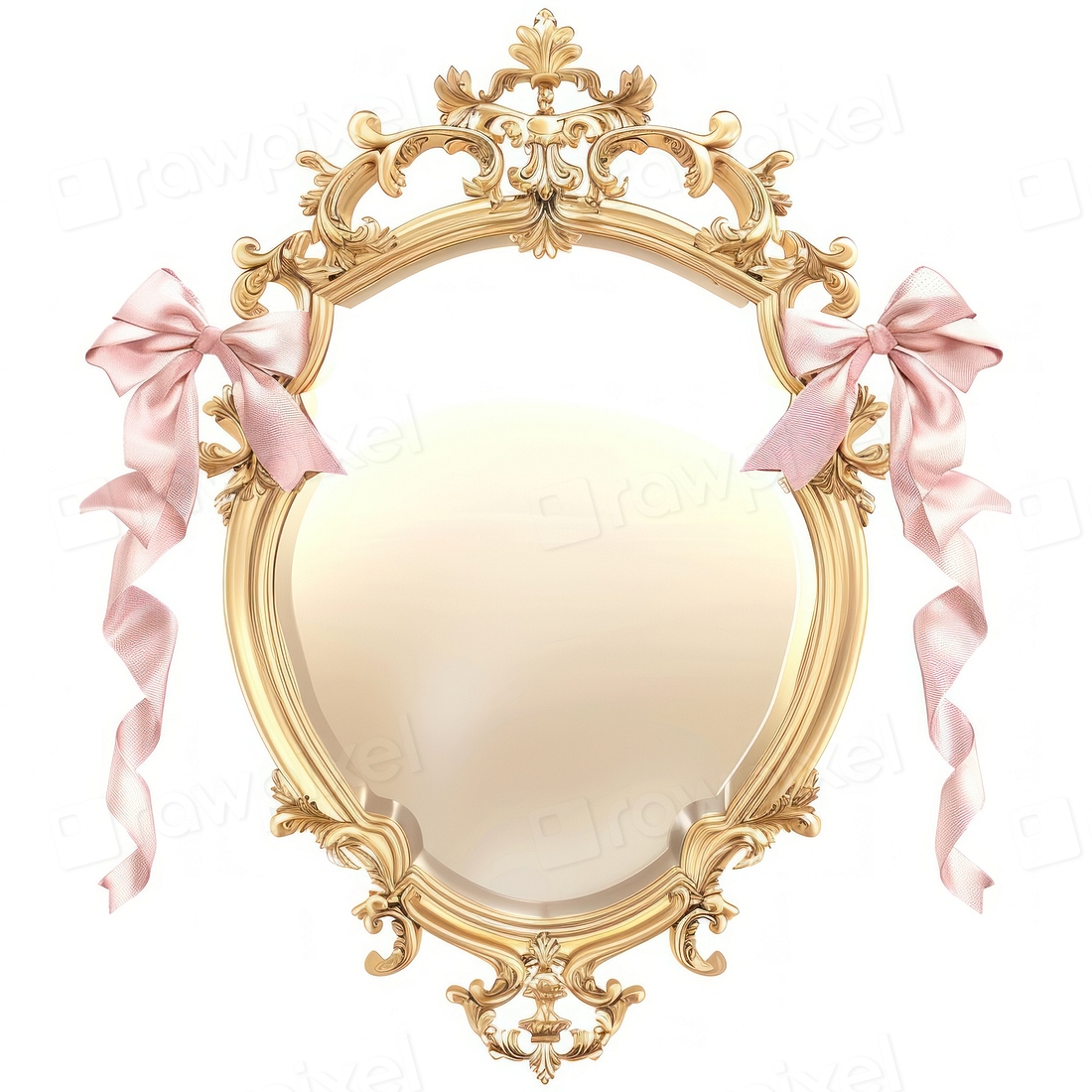 Elegant ornate mirror with ribbons | Free Photo - rawpixel