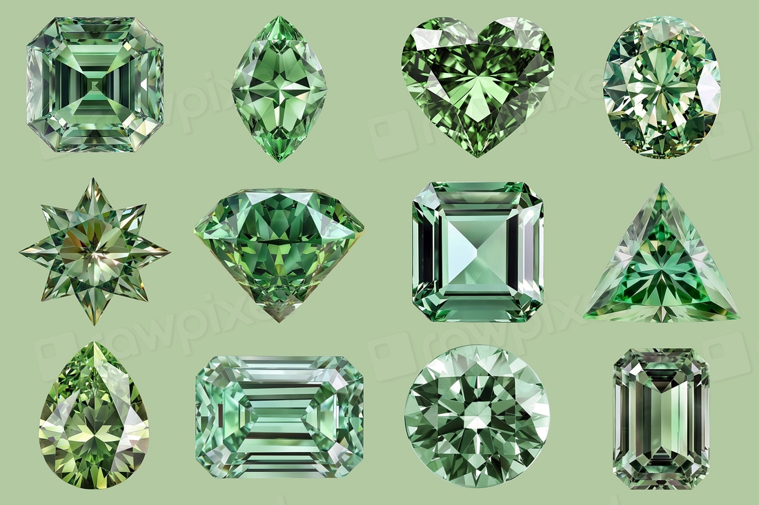 Green diamond element set | Free Photo - rawpixel