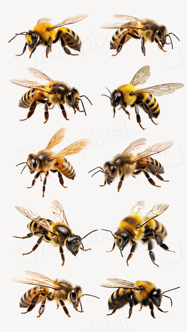Bee insect design element set | Free Photo - rawpixel
