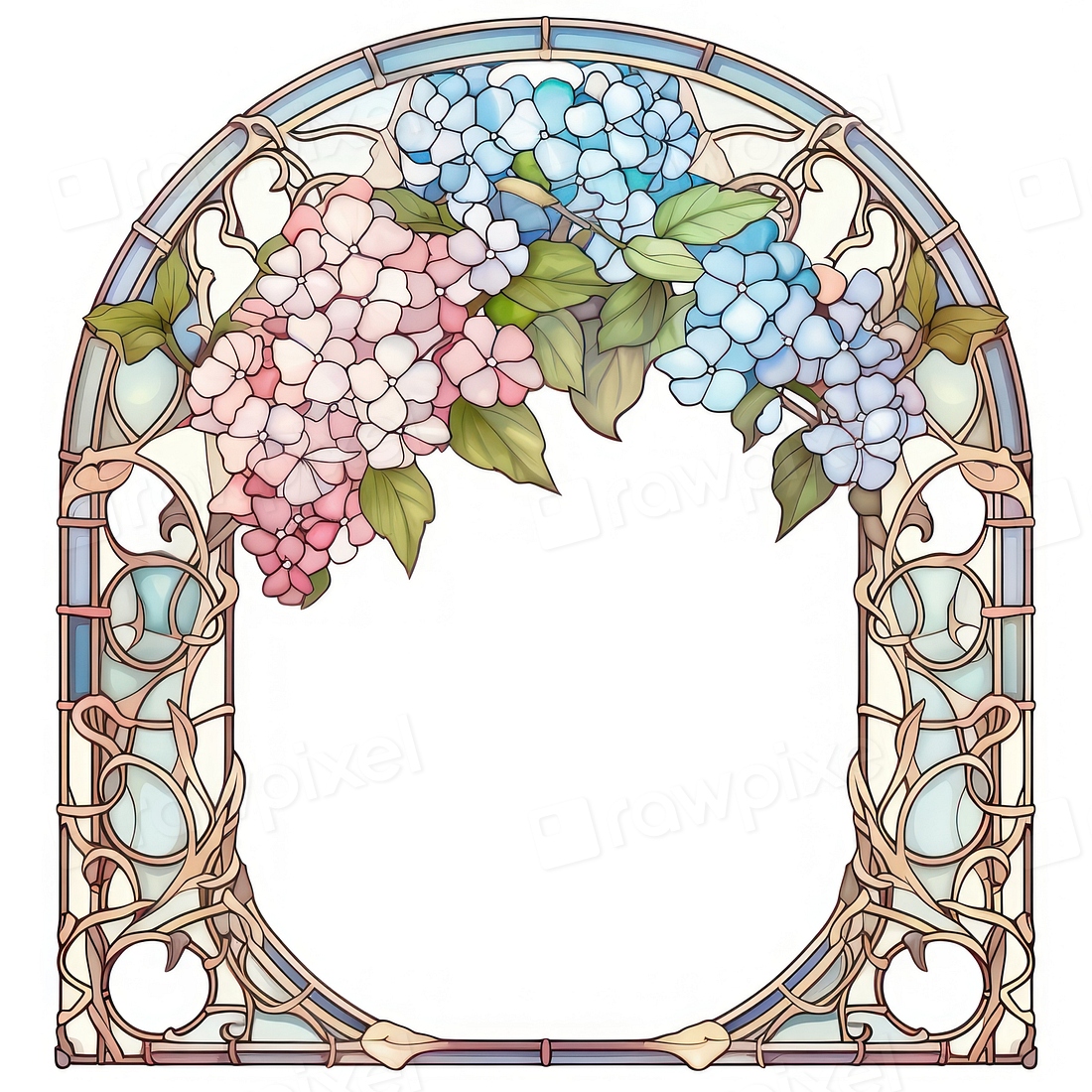 Stained glass floral frame | Free Photo Illustration - rawpixel
