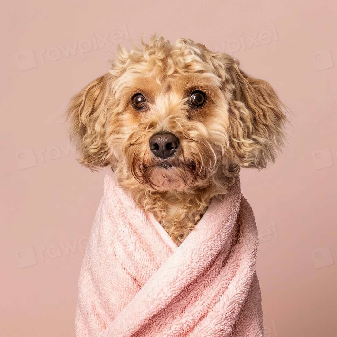 Adorable dog wrapped in towel | Free Photo - rawpixel