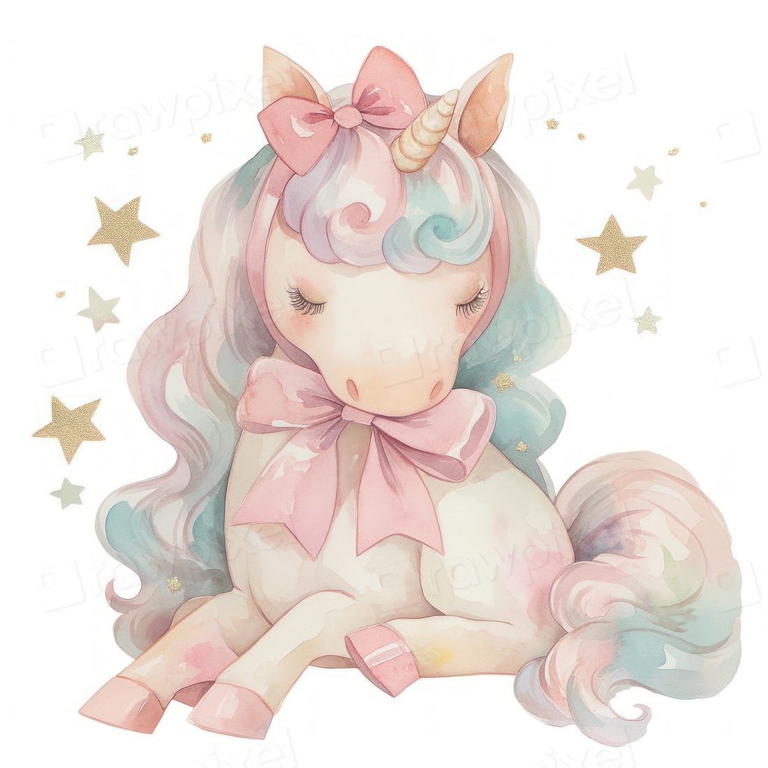 Cute pastel unicorn illustration | Free Photo Illustration - rawpixel