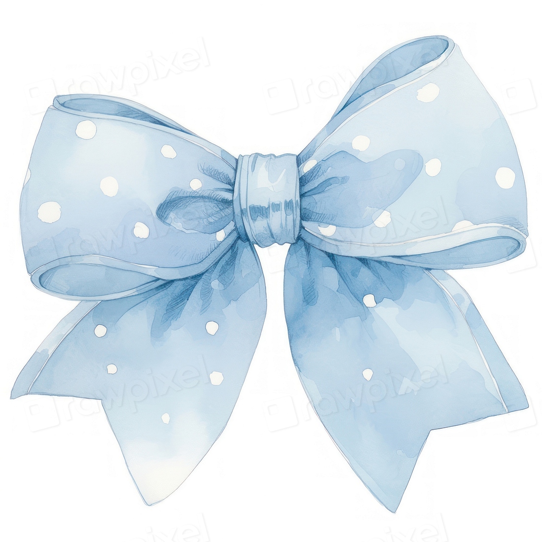 Elegant blue polka dot bow | Free Photo Illustration - rawpixel