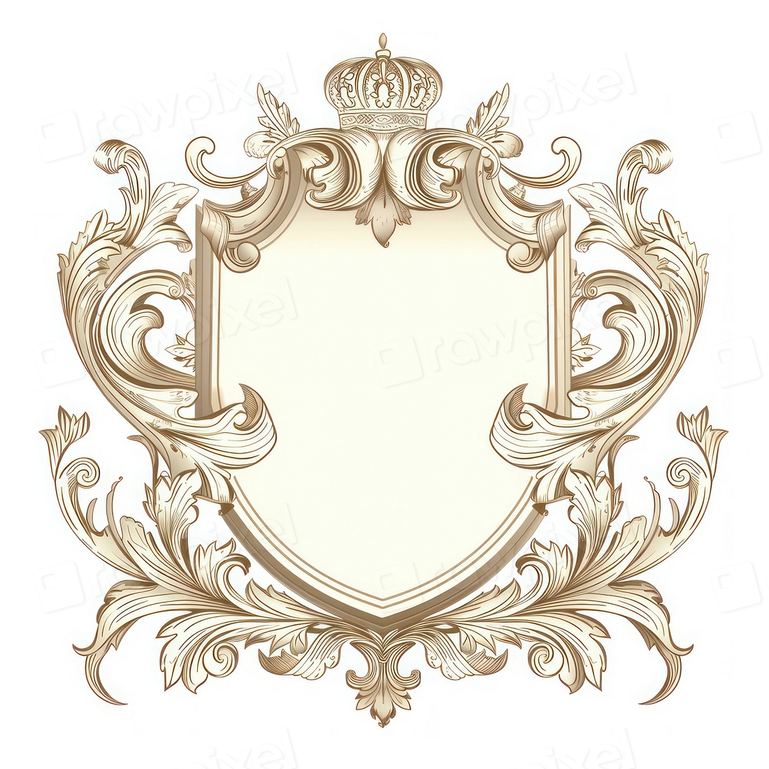 Elegant vintage ornate crest illustration | Premium Photo Illustration ...