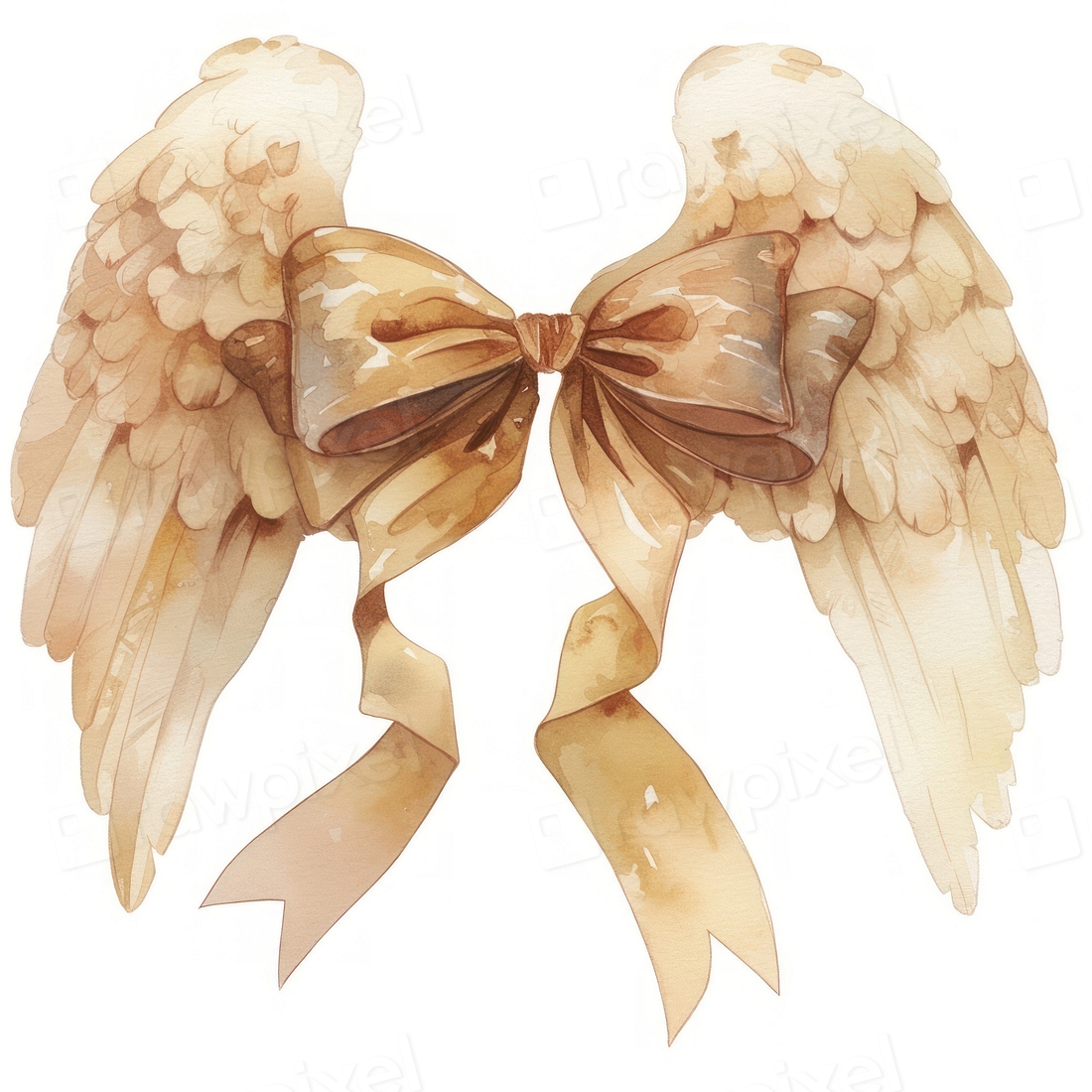 Elegant angel wings ribbon illustration | Free Photo Illustration ...