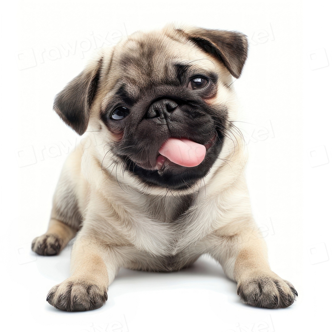 Adorable pug puppy sticking tongue | Free Photo - rawpixel