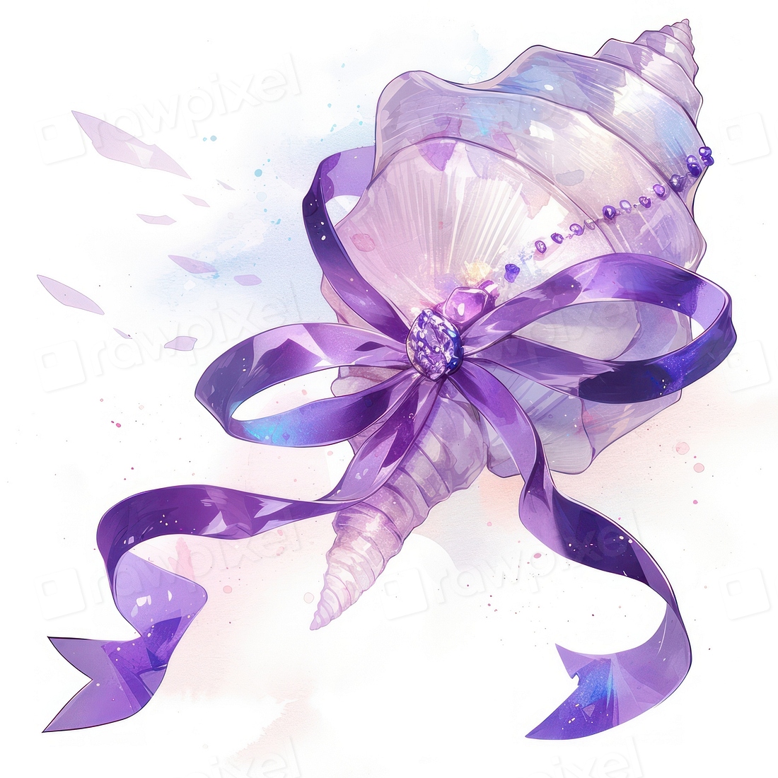 Purple coquette sea shell accessories | Free Photo Illustration - rawpixel
