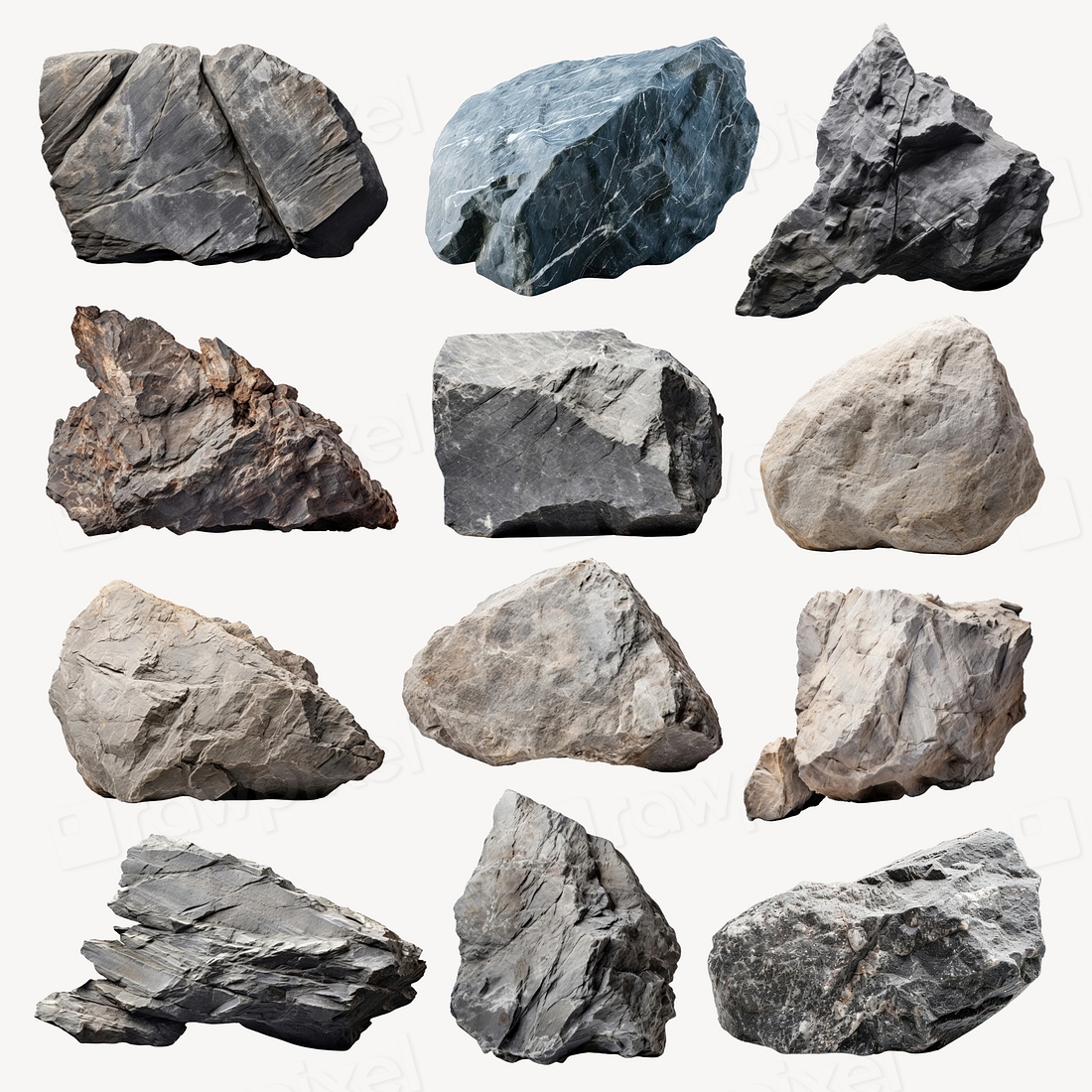 Rock design element remix set | Free Photo - rawpixel