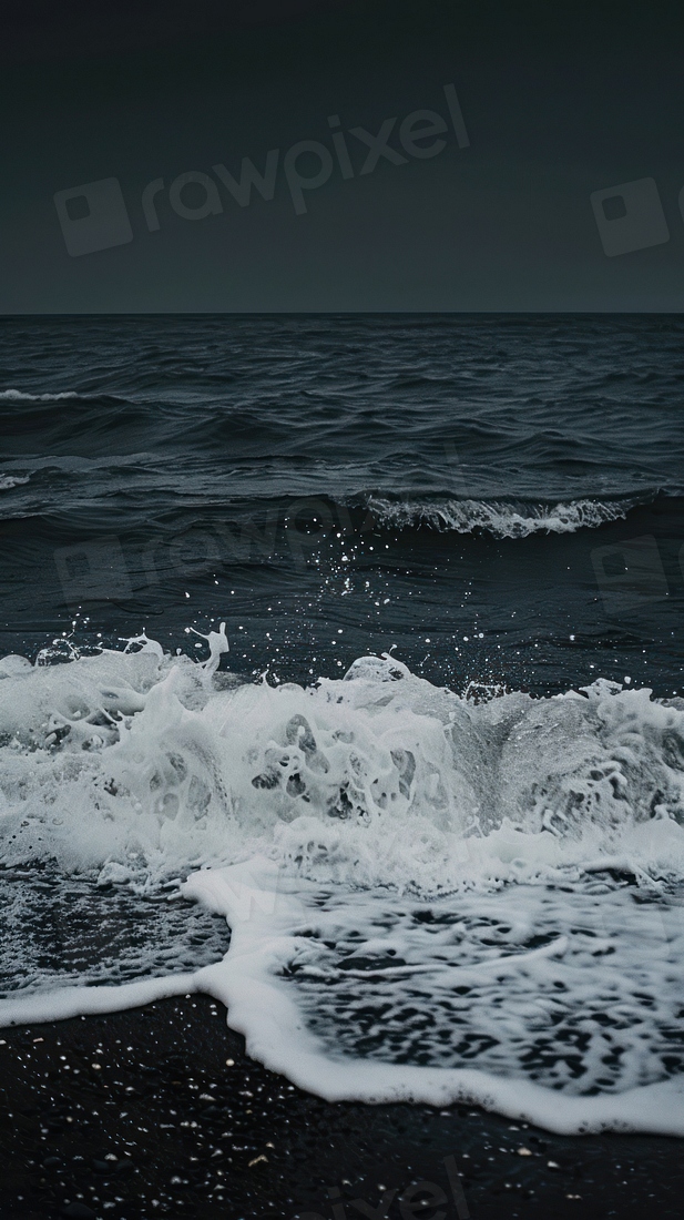 Dark beach wallpaper water nature | Free Photo - rawpixel