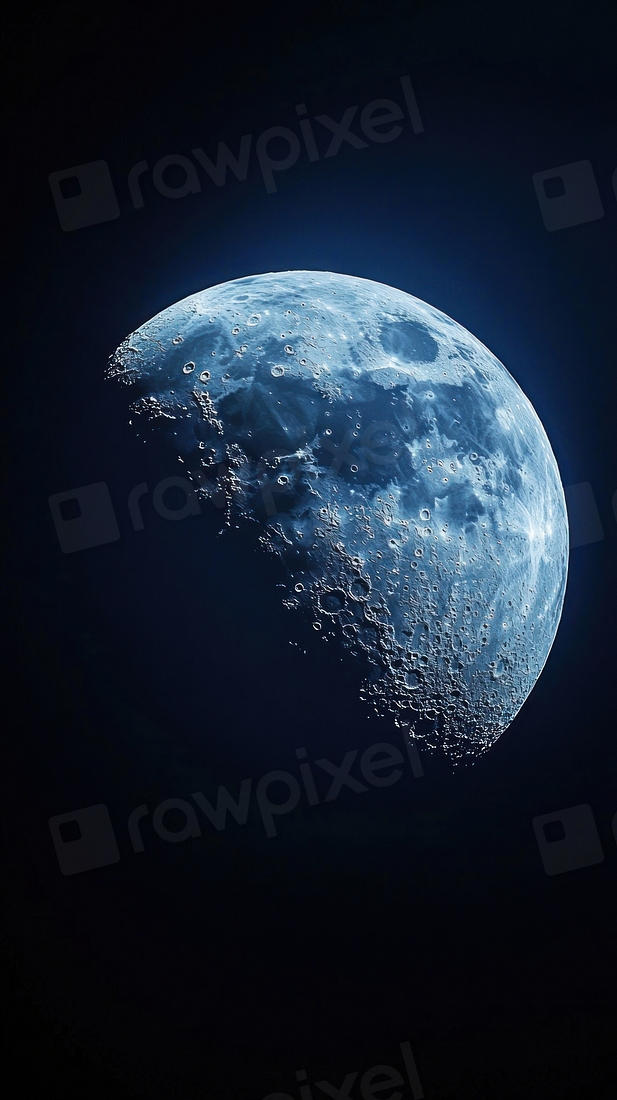 Blue wallpaper moon background astronomy. | Premium Photo - rawpixel