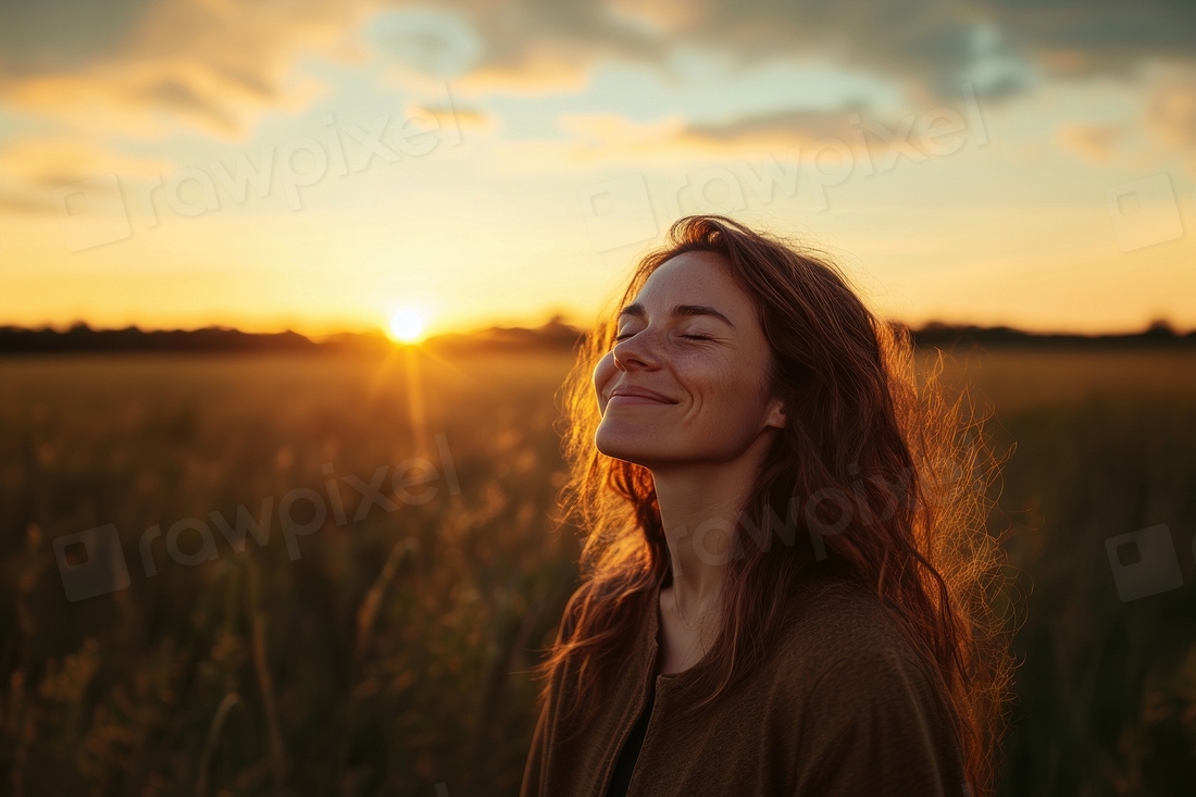 Backlit Portrait calm happy smiling | Free Photo - rawpixel