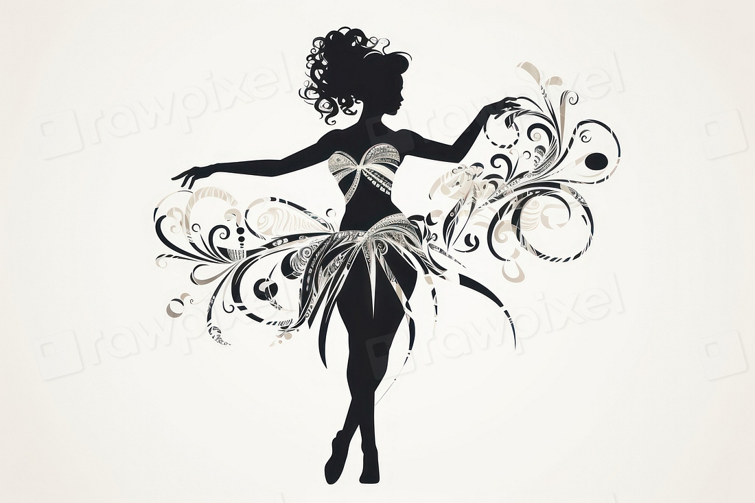 Brazilian samba dancing drawing pattern. | Premium Photo Illustration ...