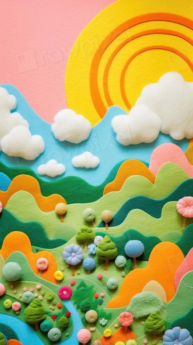 Wallpaper felt landscapes backgrounds art | Premium Photo - rawpixel