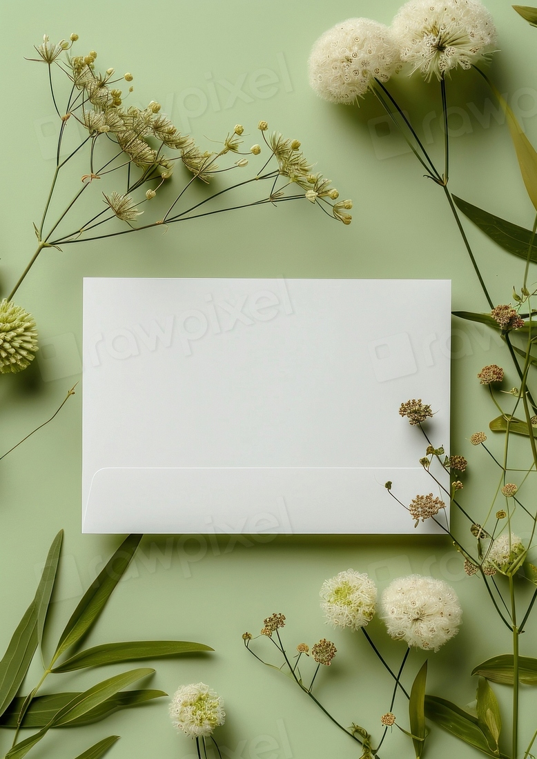 Invitation card packaging flower plant | Premium Photo - rawpixel