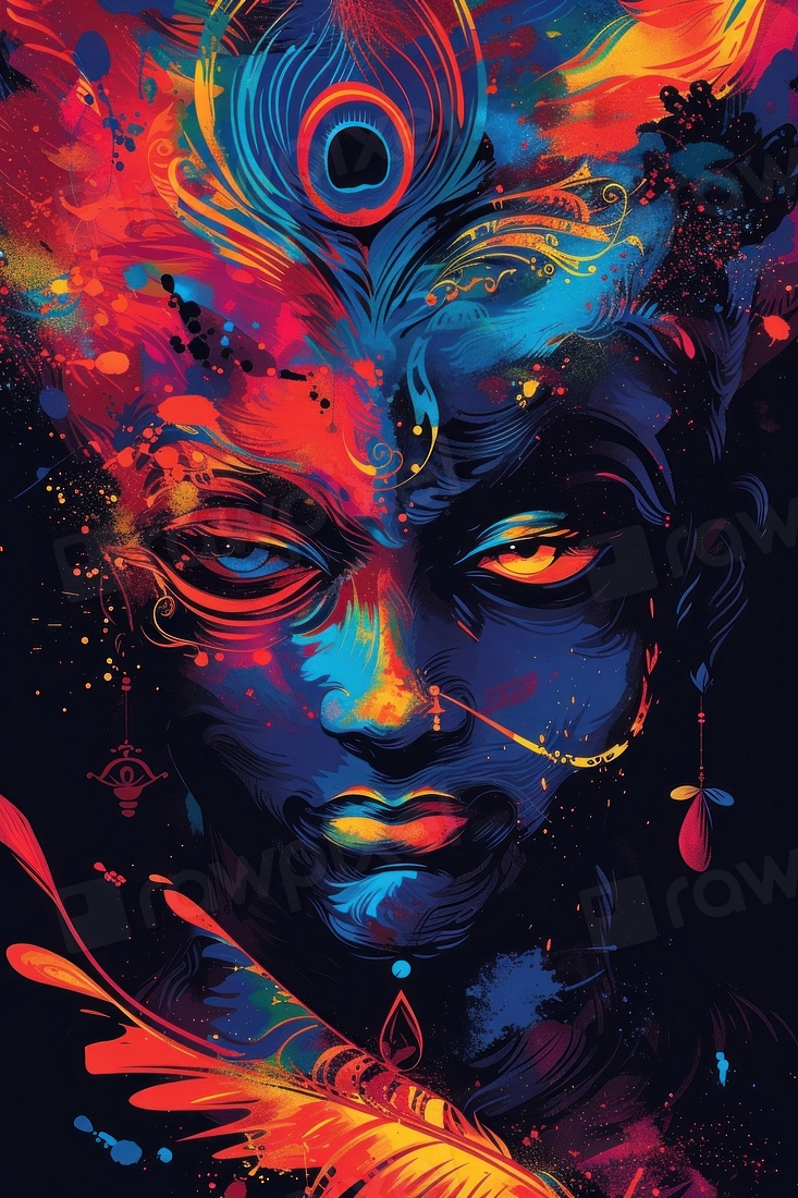 Hinduism indian god Krishna art | Premium Photo Illustration - rawpixel