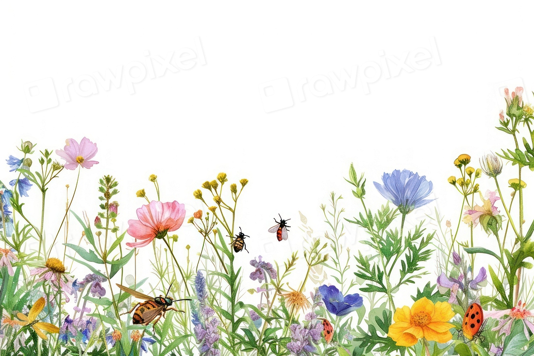 Insect border flowers nature outdoors | Premium Photo Illustration ...