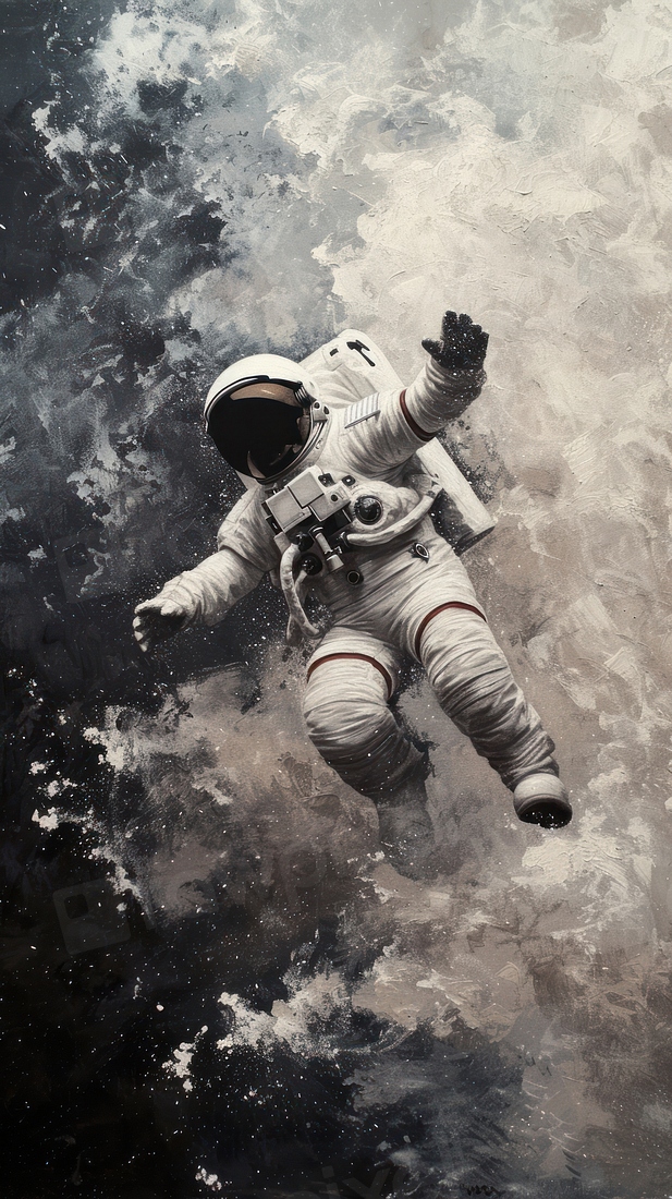 Minimal space astronaut falling earth | Premium Photo Illustration ...