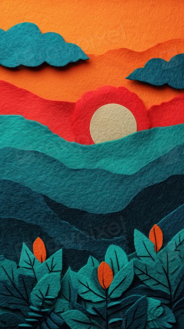 Wallpaper felt sunset art backgrounds | Premium Photo - rawpixel