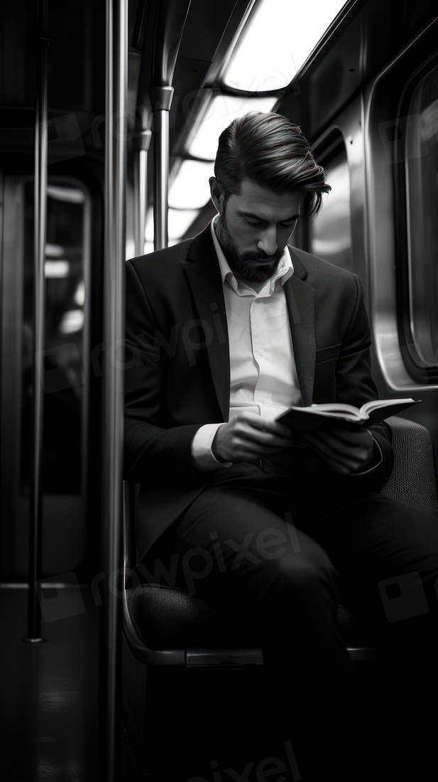 man reading subway publication photography | Free Photo - rawpixel