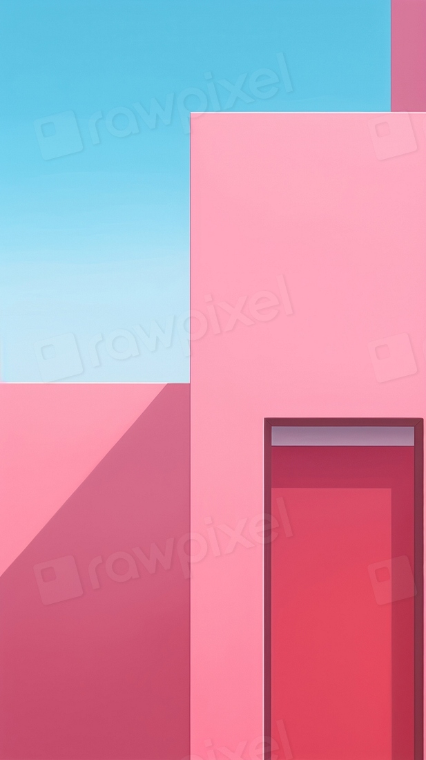 Pink building wallpaper architecture door | Free Photo Illustration ...