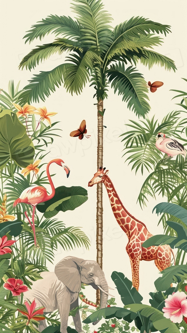 Tropical wildlife giraffe plant | Free Photo Illustration - rawpixel