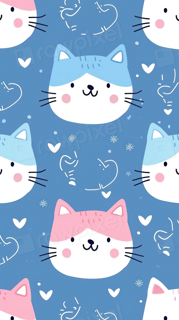Kitty seamless pattern backgrounds kitten. | Premium Photo Illustration - rawpixel