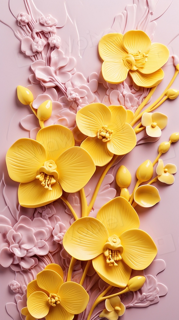 Orchid bas relief small pattern | Free Photo - rawpixel