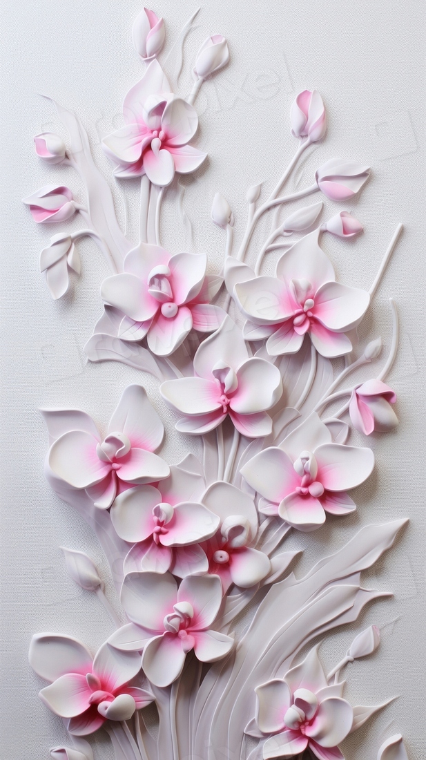 Orchid bas relief small pattern | Free Photo - rawpixel