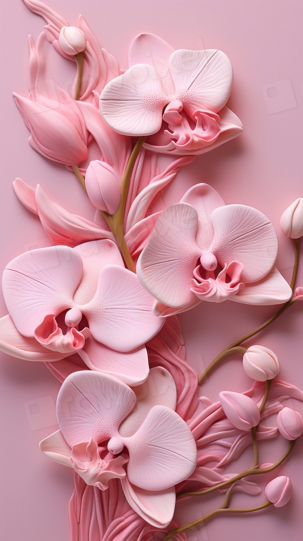 Orchid bas relief small pattern | Free Photo - rawpixel