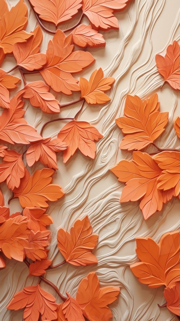 Autumn leaves bas relief pattern | Free Photo - rawpixel