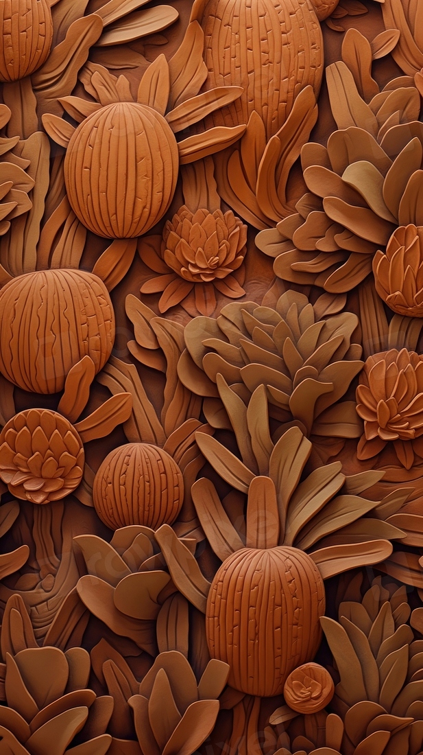Cactus bas relief pattern brown | Free Photo - rawpixel