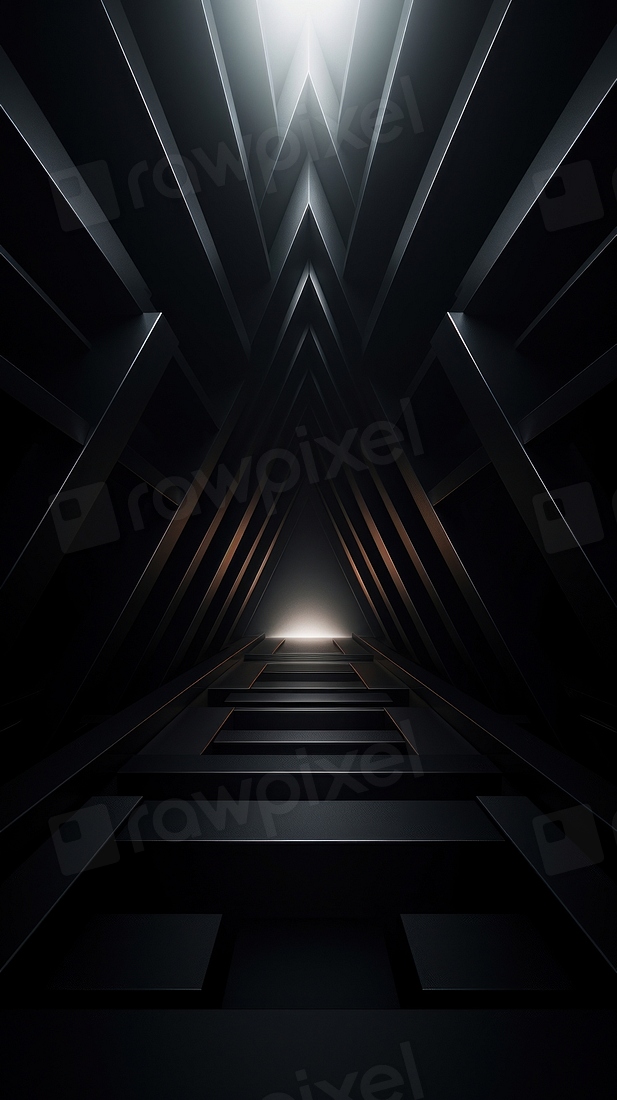Geometric black color architecture illuminated | Premium Photo - rawpixel