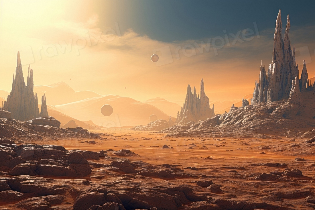 Alien world landscape outdoors nature. | Premium Photo Illustration ...