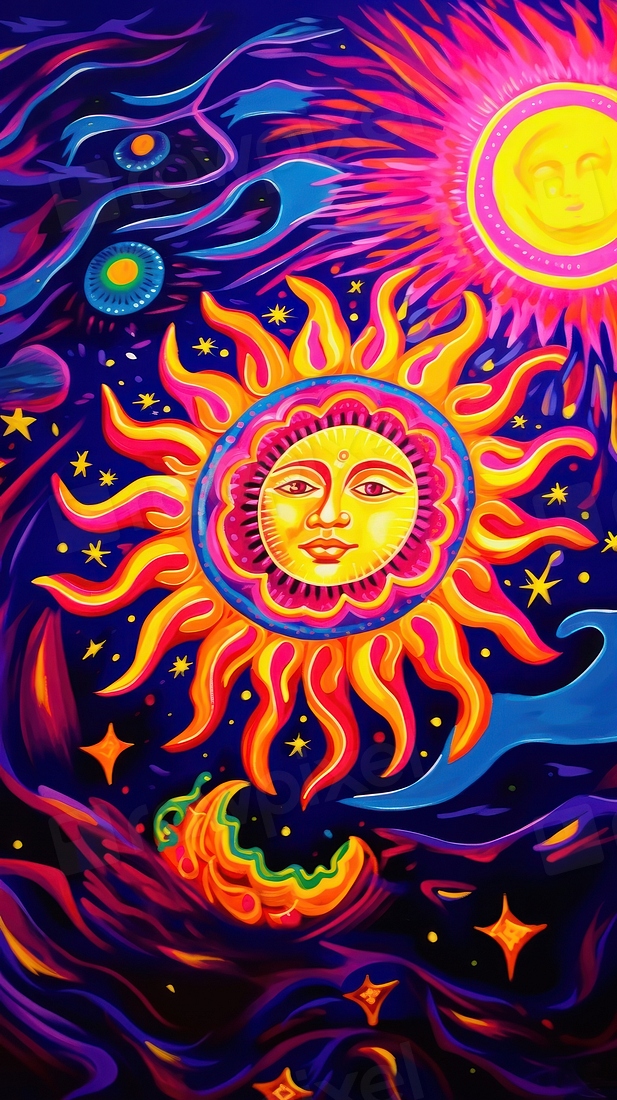 sun pattern purple art. | Premium Photo Illustration - rawpixel