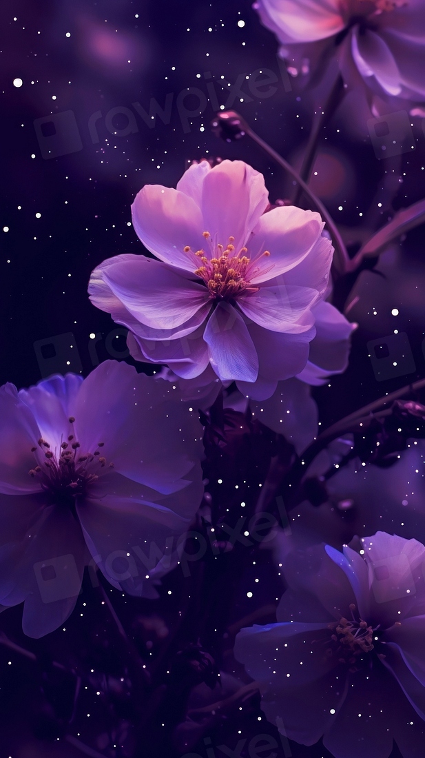 Flowers glitter purple outdoors blossom. | Premium Photo - rawpixel
