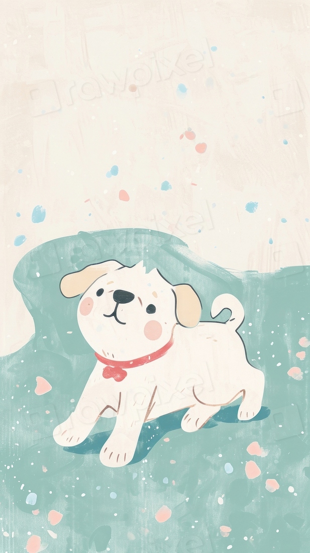 Cute puddle dog illustration cartoon | Free Photo Illustration - rawpixel