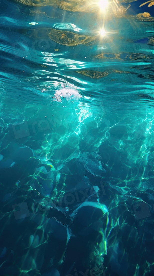 Ocean underwater reflection sunlight swimming. | Premium Photo - rawpixel