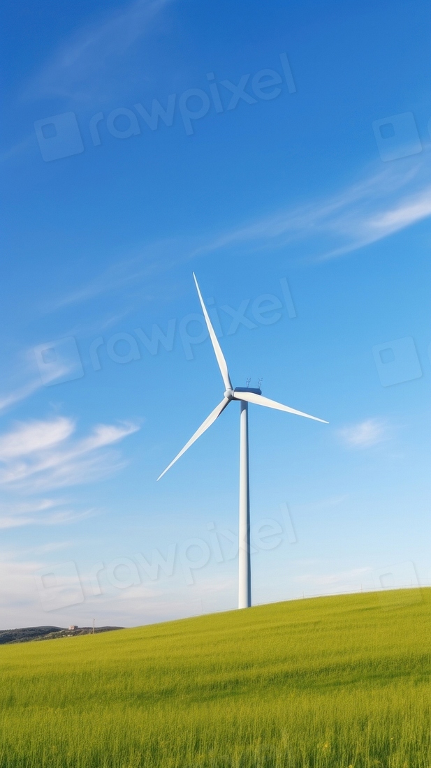 Aesthetic Wind turbine green field | Free Photo - rawpixel