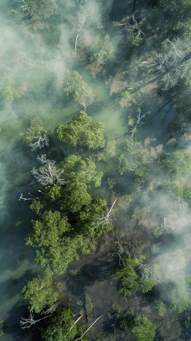 Aerial top view swamp fog | Free Photo - rawpixel