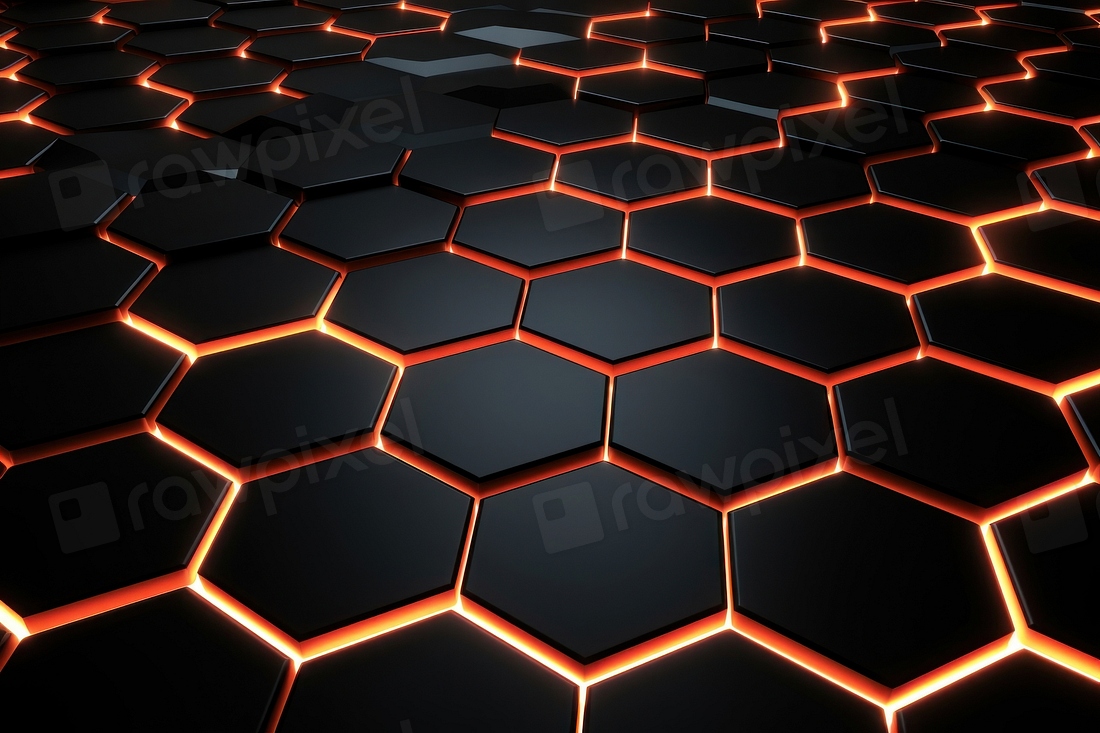 Monochrome neon light hexagon pattern | Free Photo Illustration - rawpixel