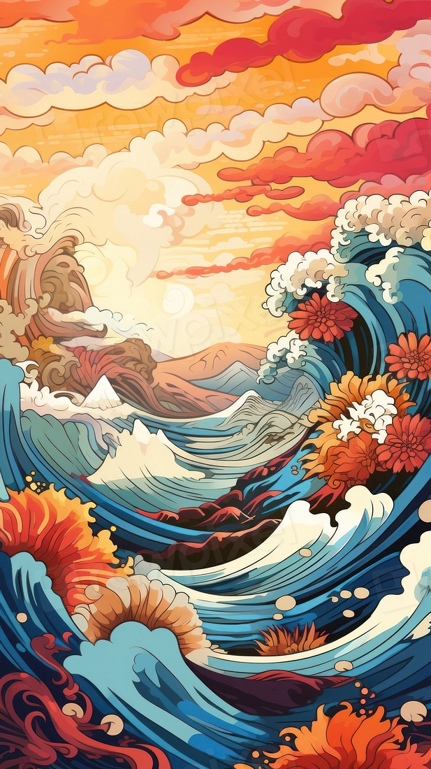 Abstract japanese art painting outdoors | Premium Photo Illustration ...