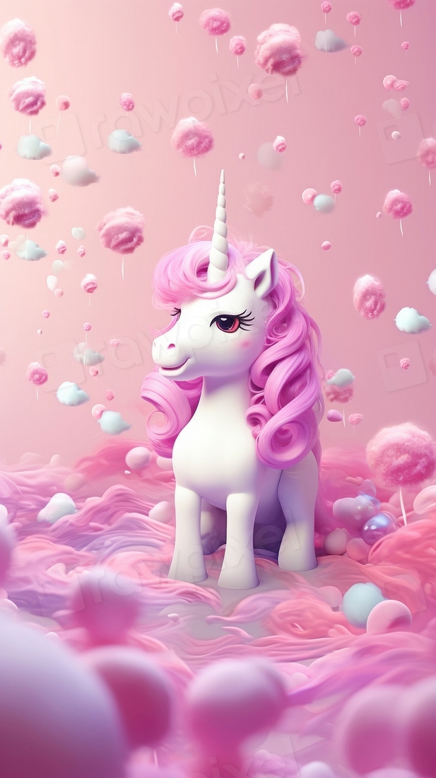 Cute unicorn dreamy wallpaper cartoon | Premium Photo Illustration ...