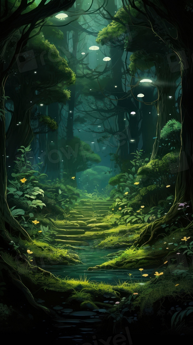 Deep forest outdoors scenery nature | Premium Photo Illustration - rawpixel