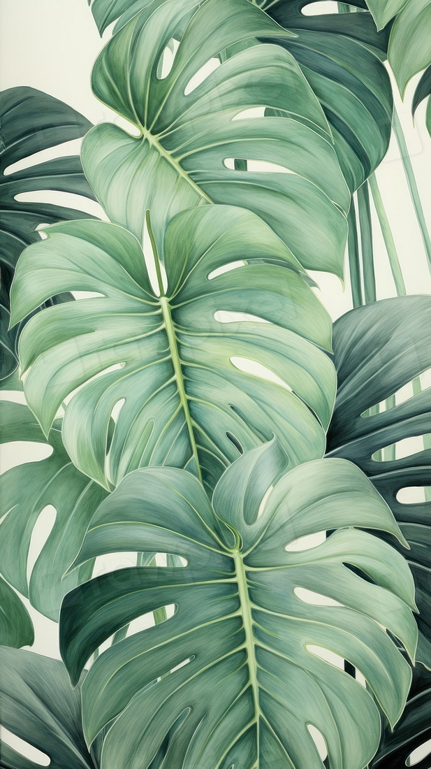 Wallpaper monstera backgrounds plant leaf. | Premium Photo Illustration ...