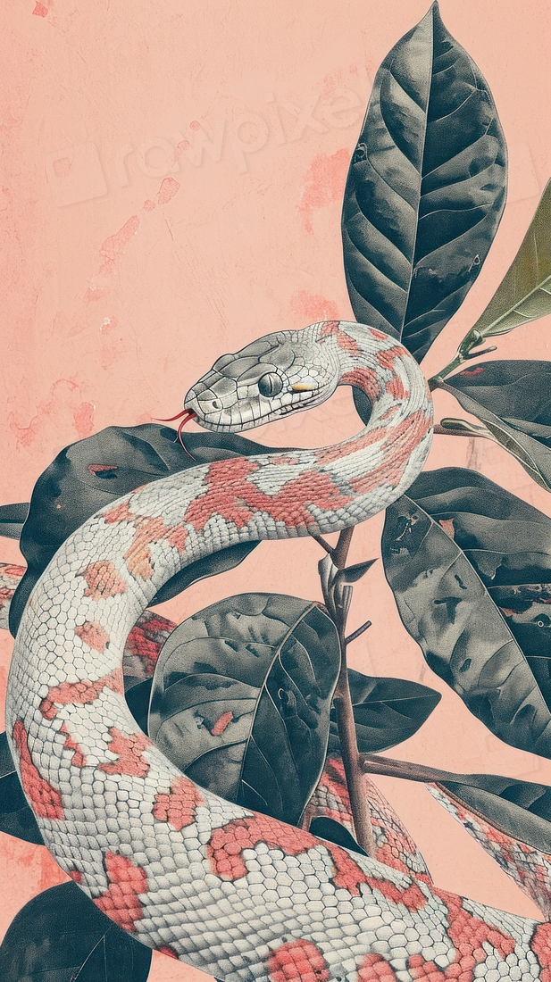 Wallpaper snake reptile drawing animal | Premium Photo Illustration ...